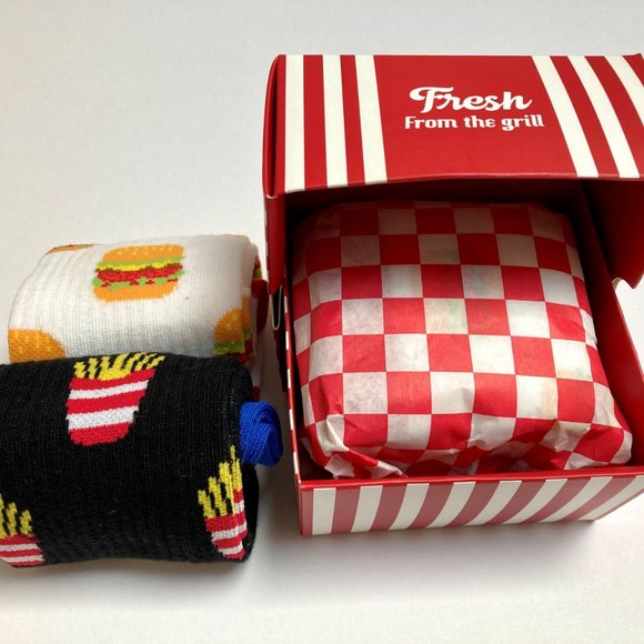 Underwear & Socks | Burger And Fry Sock Set Served Up In A Burger Box ...